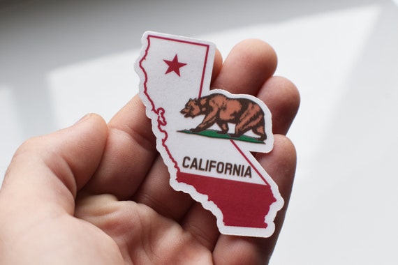 California State With Bear Laminated Sticker - Etsy