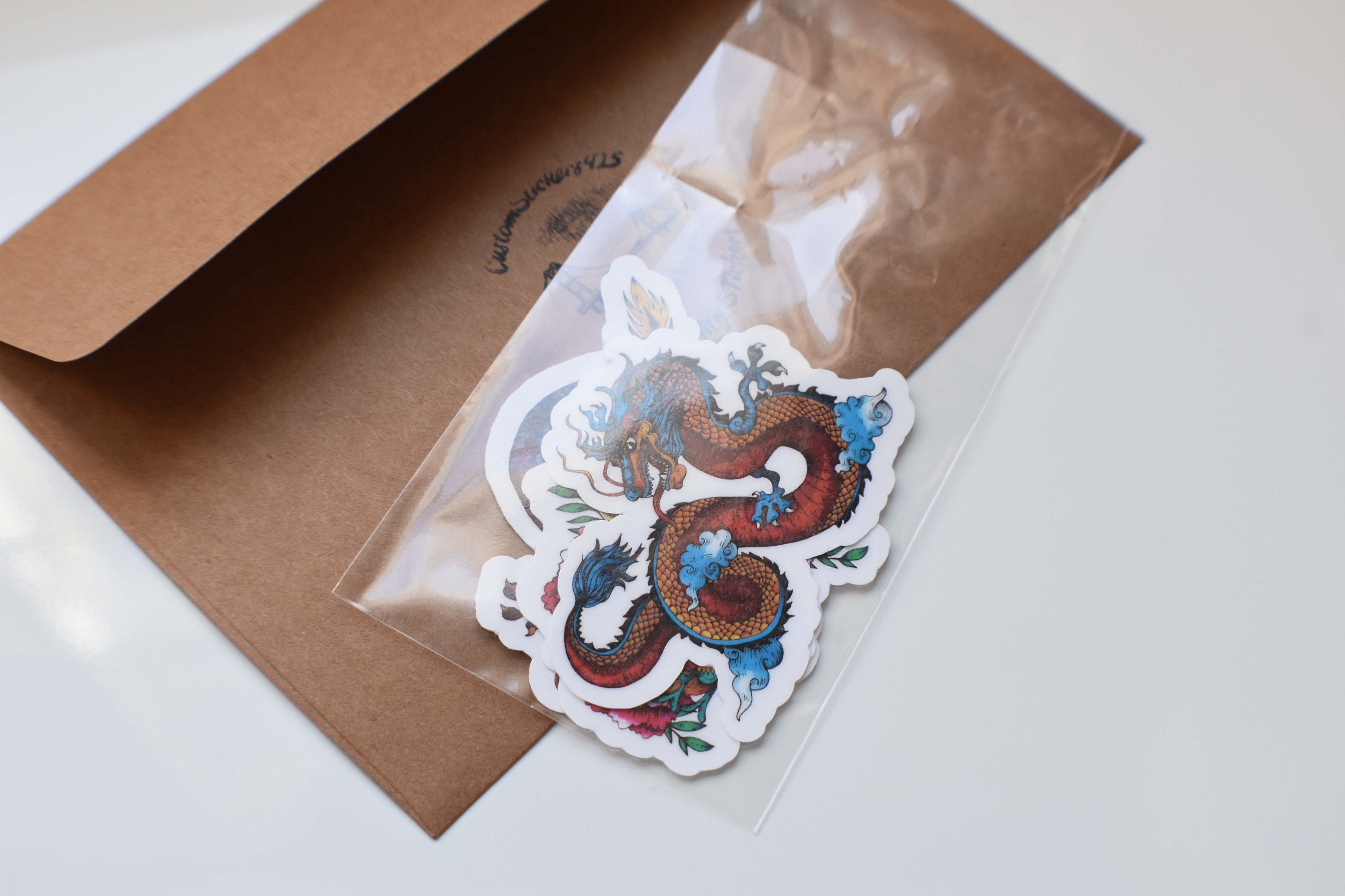 Japanese Dragon Sticker Pack of 3 Die Cut Laminated Vinyl - Etsy