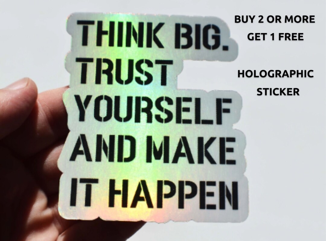 Motivational Entrepreneur Holographic Stencil Style Die Cut Laminated ...