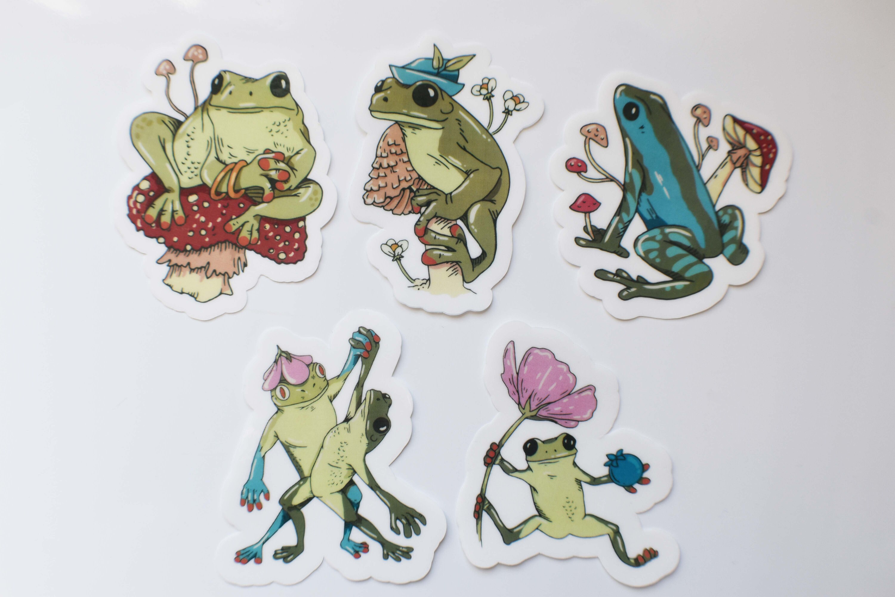 Frog Toad Sticker Pack of 5 Transparent Die Cut Vinyl - Etsy