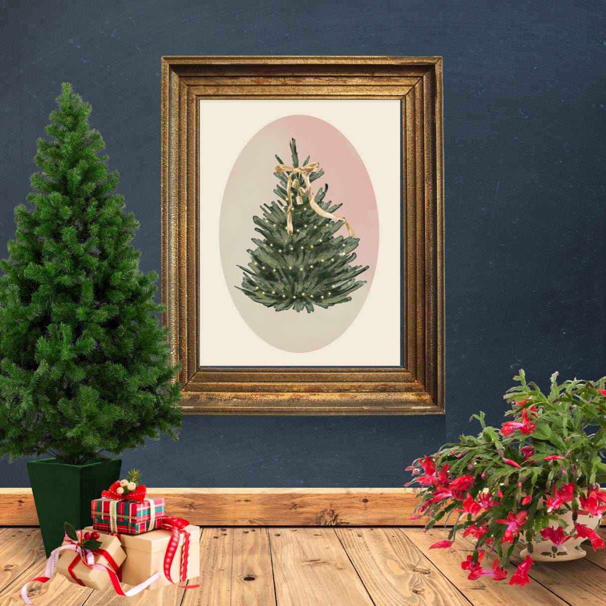 Christmas Wall Art, Christmas Tree Print, Printable Art, Holiday Tree ...