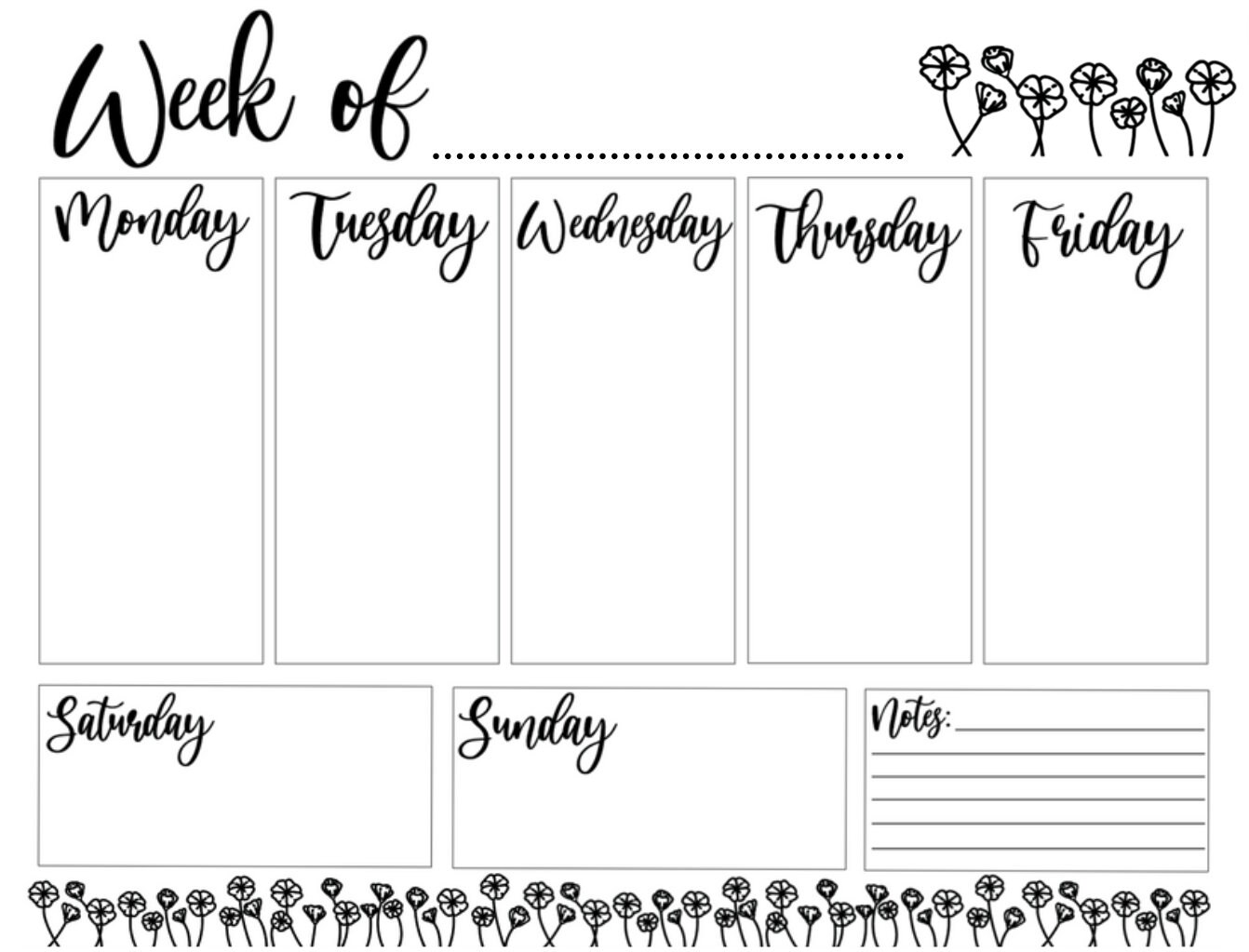 Weekly Planner | Flowers - Etsy