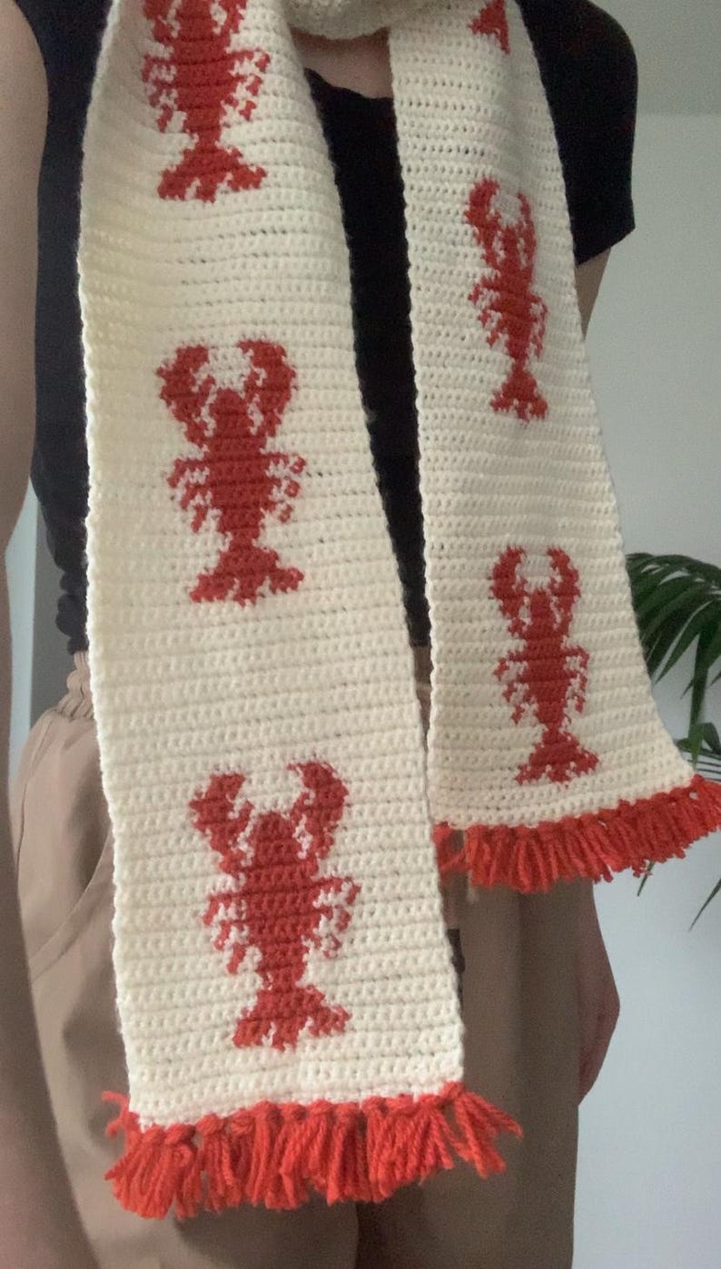 Lobster Scarf Crochet Pattern | Tapestry Crochet | Winter Autumn ...
