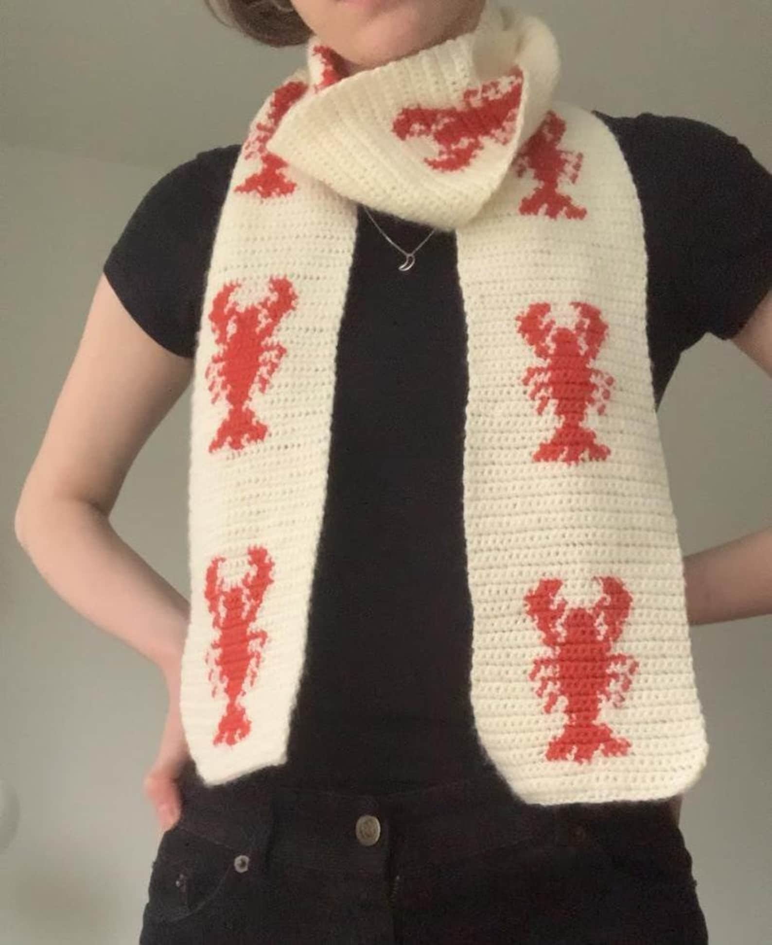 Lobster Scarf Crochet Pattern | Tapestry Crochet | Winter Autumn ...