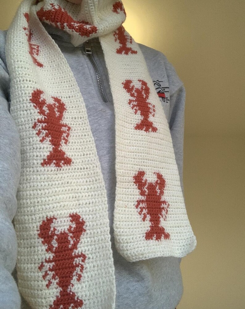 Lobster Scarf Crochet Pattern | Tapestry Crochet | Winter Autumn ...