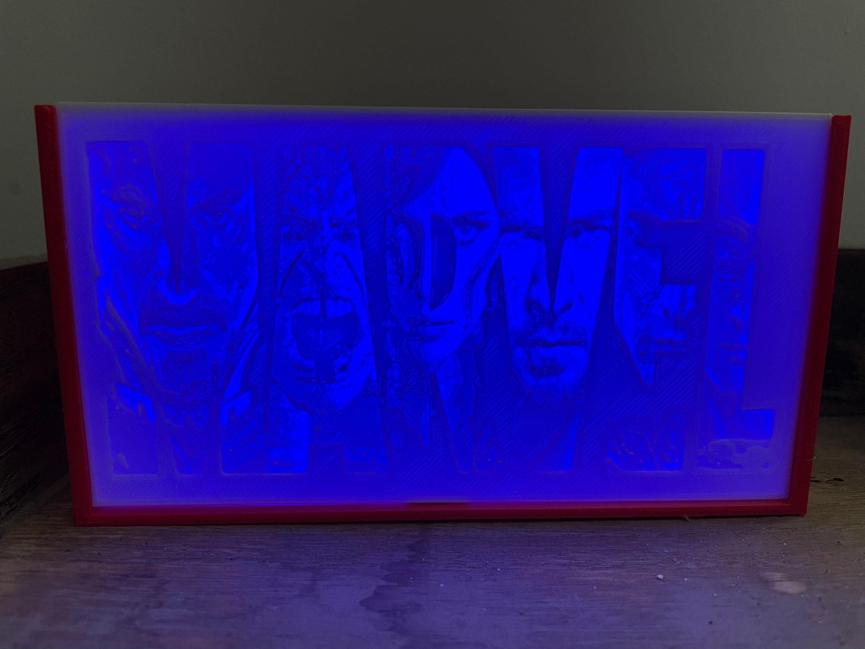 Marvel Lithophane Light Box 3D Printed LED Lights Night Light Character ...