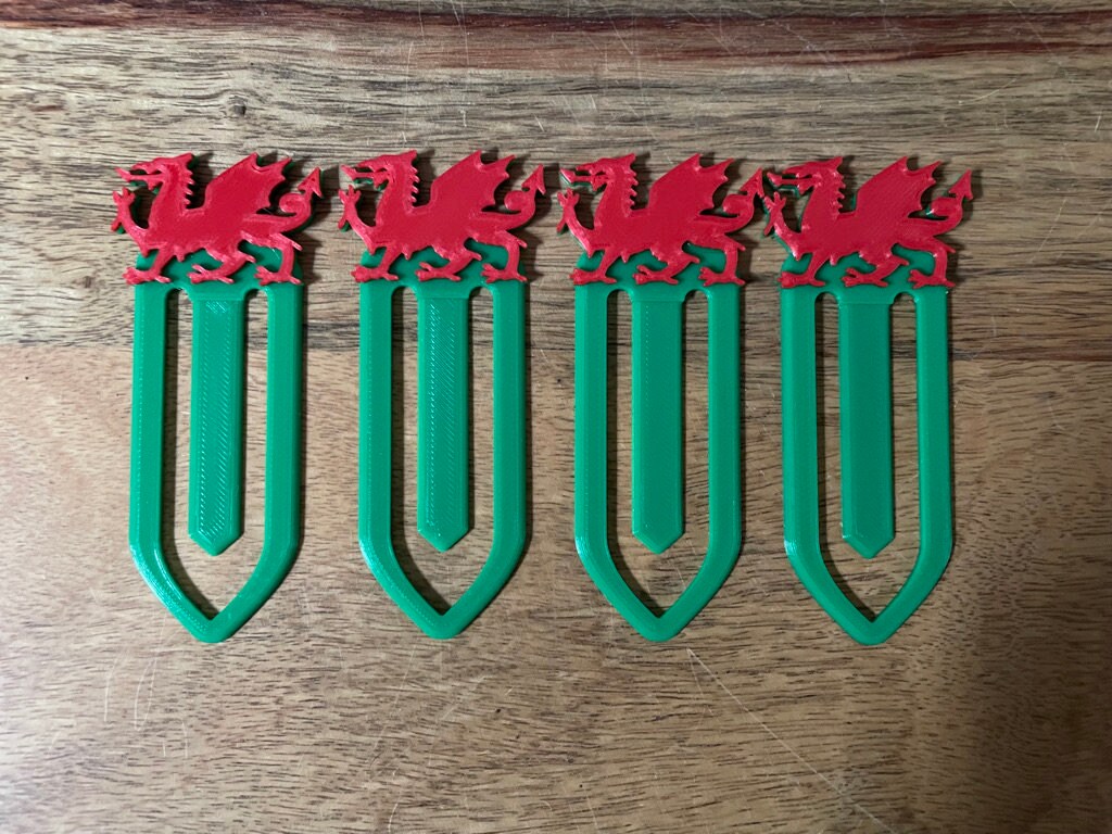 3D Printed Welsh Dragon Bookmark - Novelty - St David's Day - Reading ...