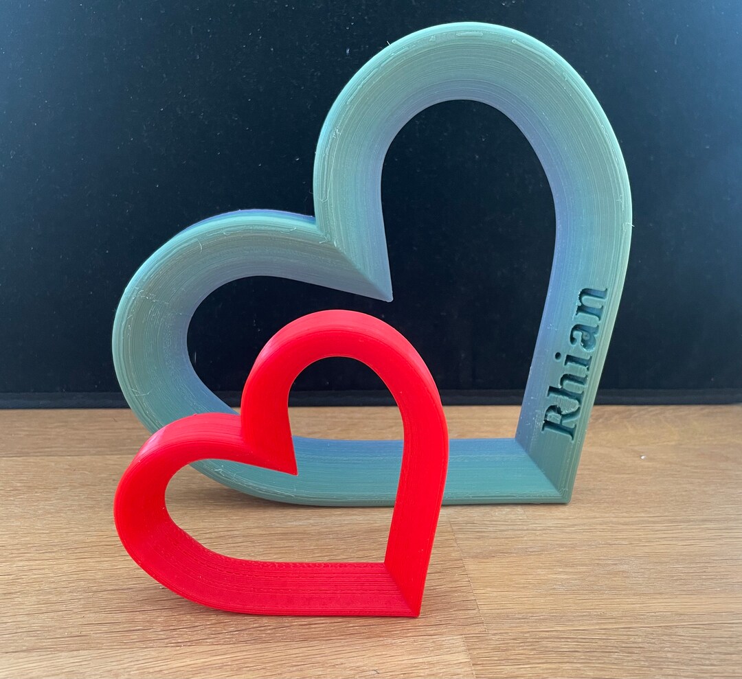 3D Printed Personalised Heart Ornaments - Love Hearts - Valentine's ...