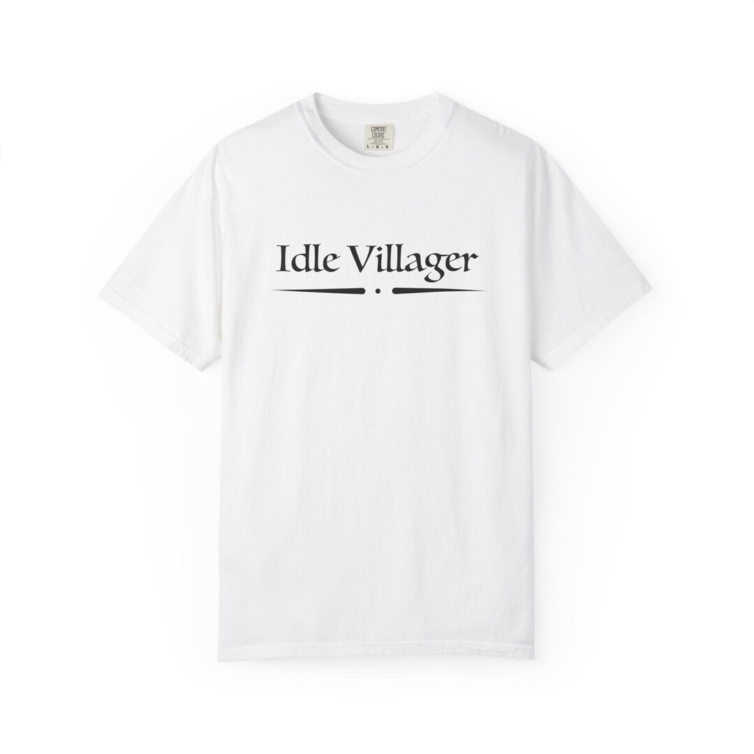Idle Villager T-shirt | Minimal Text Design - Etsy