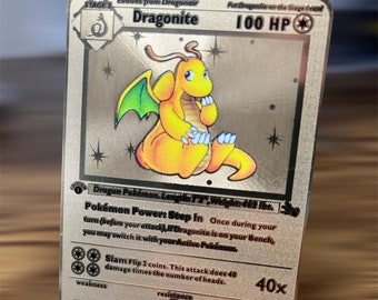 Gold Dragonite Card - Etsy