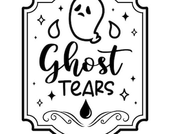 Ghost Tears Halloween Label - Etsy