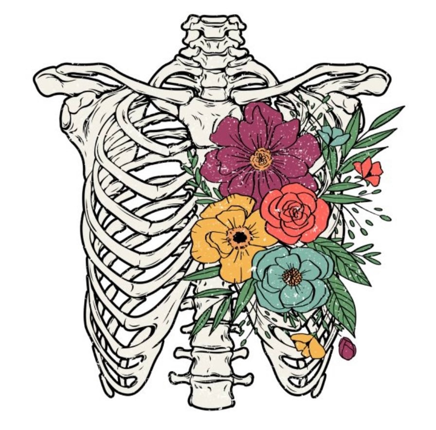 Skeleton Flower Retro Sticker - Etsy