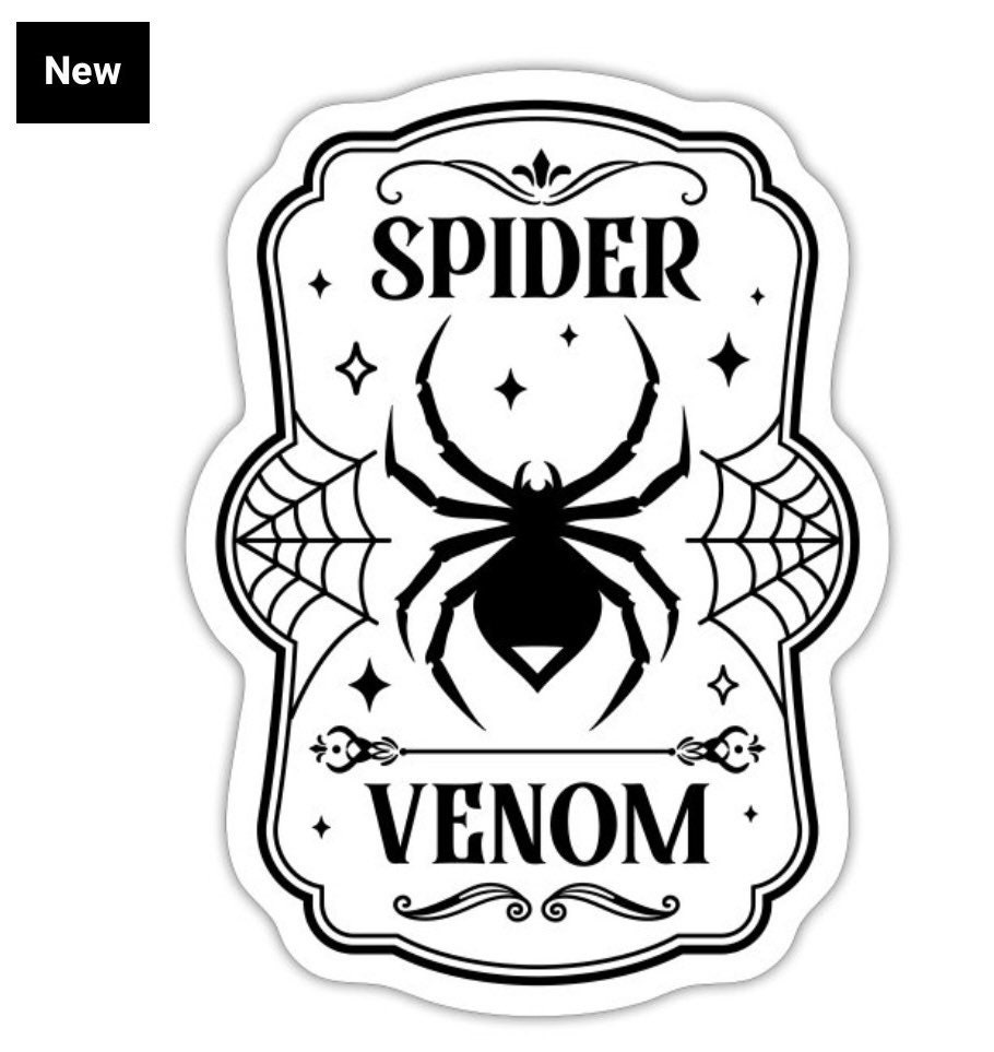 Spider Venom Halloween Sticker - Etsy