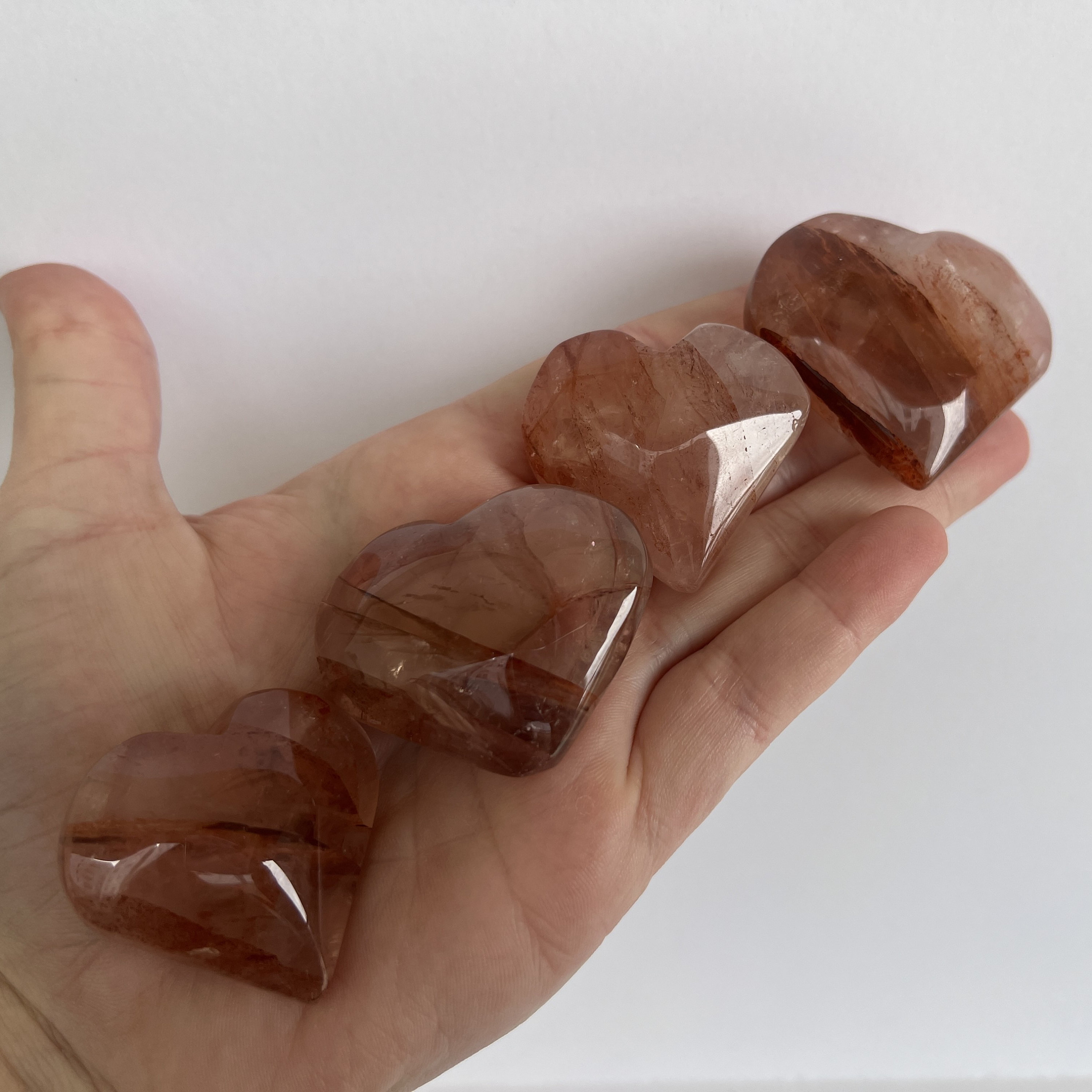 Fire Quartz Heart Carving Hematoid Quartz Polished Carving | Etsy