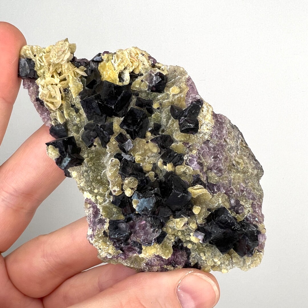 Cubic Fluorite Mineral Specimen, Natural Purple Fluorite Crystal ...