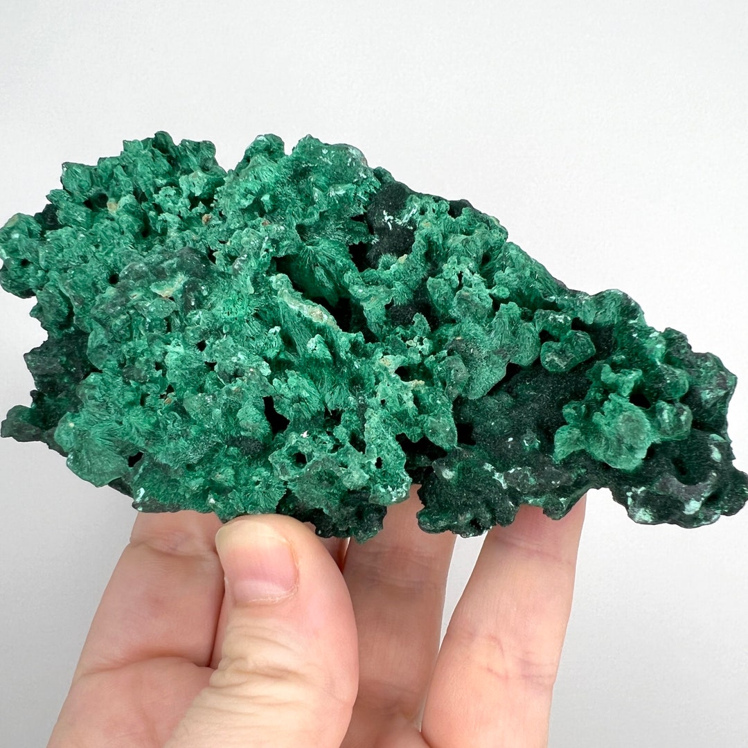 Fibrous Malachite Specimen, Natural Green Silky Malachite Crystal, Raw ...