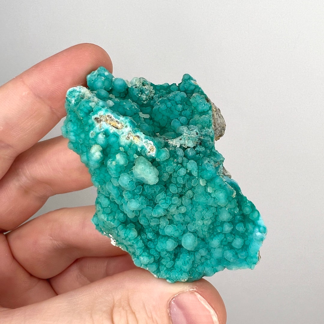 Hemimorphite Mineral Specimen, Natural Druzy Blue Hemimorphite Crystal ...