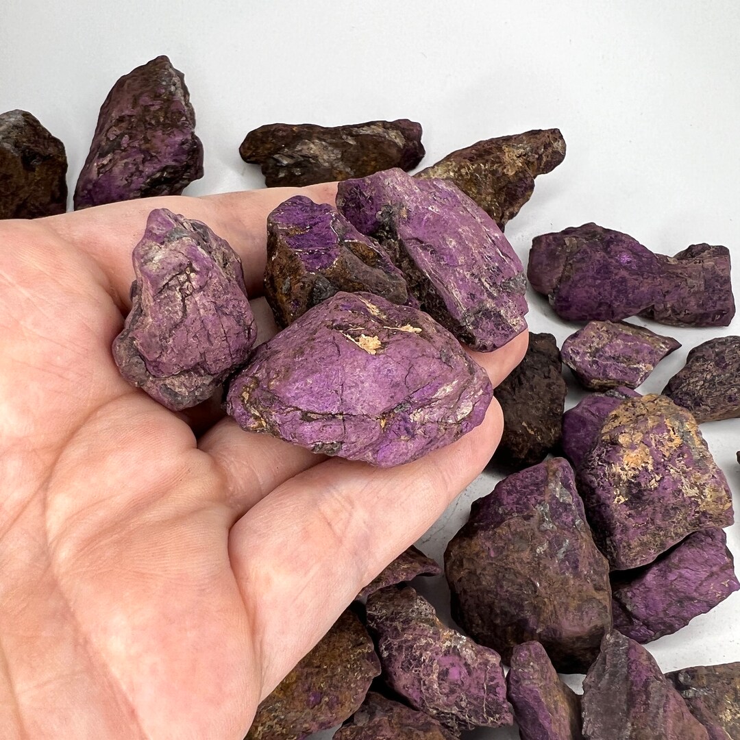 Raw Purpurite, ~1" Natural Rough Purpurite Mineral, Metallic Purple ...
