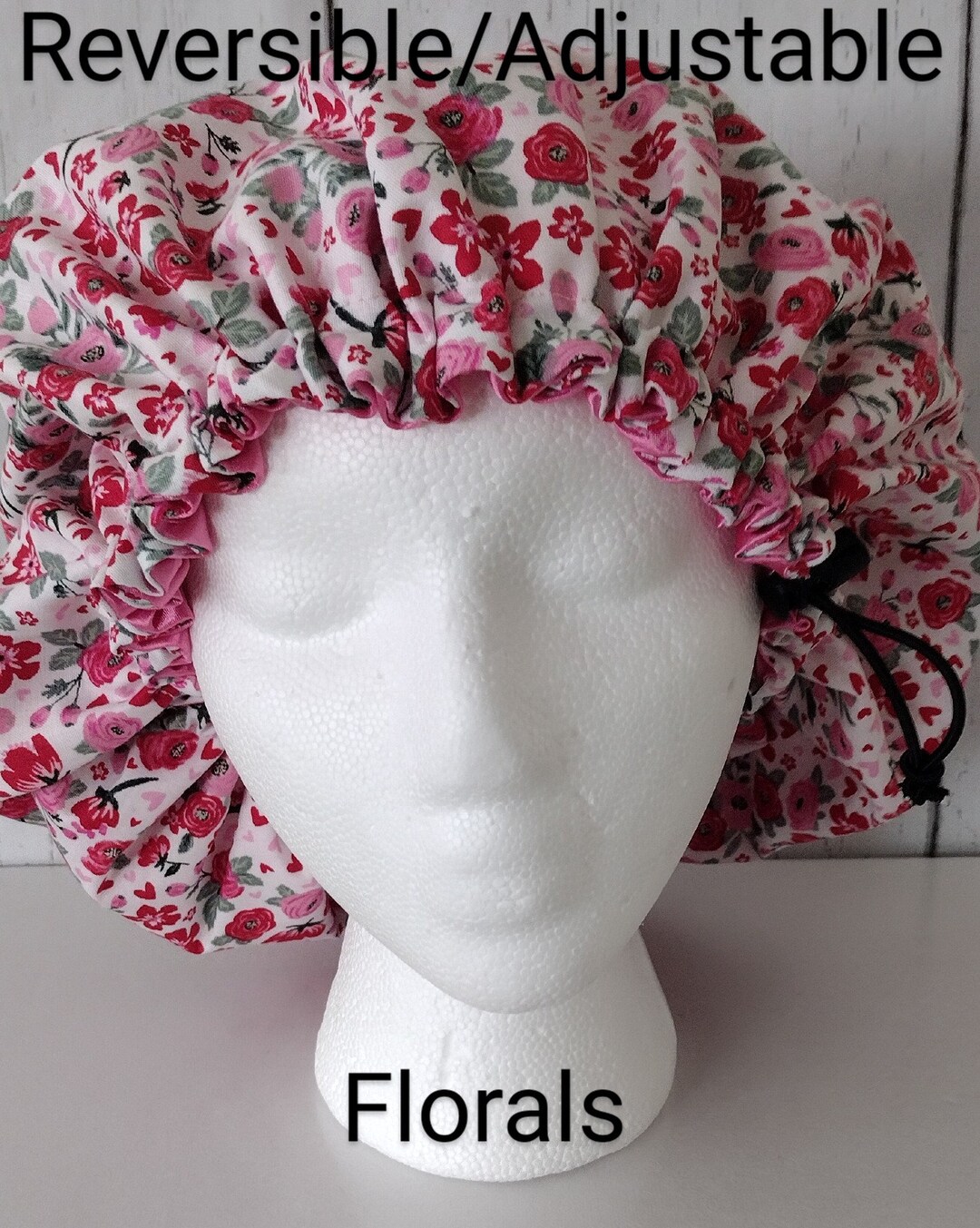 Reversibleadjustable Bonnet With Drawstring, Satincotton Fabric ...