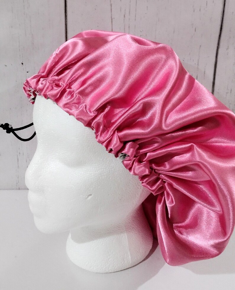 Reversibleadjustable Bonnet With Drawstring, Satincotton Fabric ...
