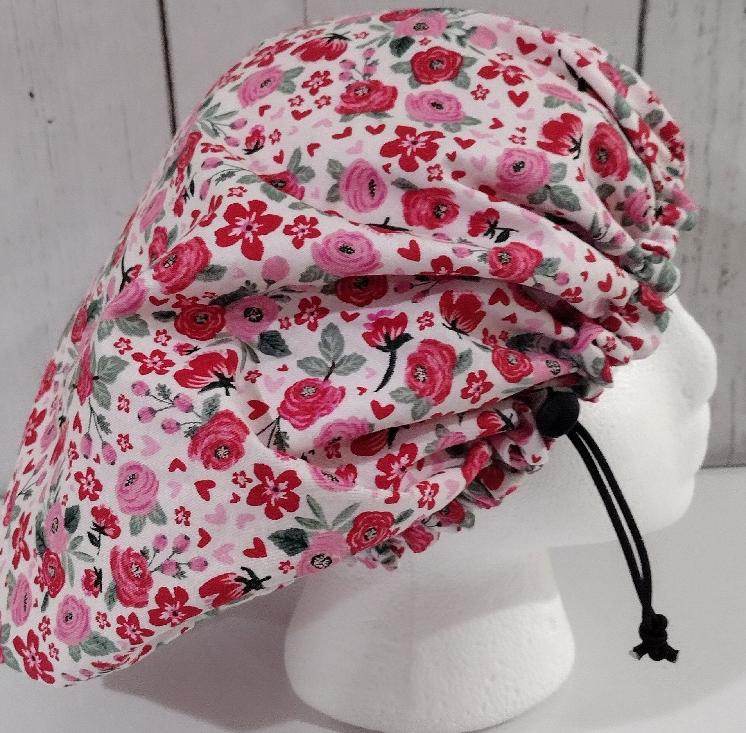 Reversible\adjustable Bonnet With Drawstring, Satin\cotton Fabric ...