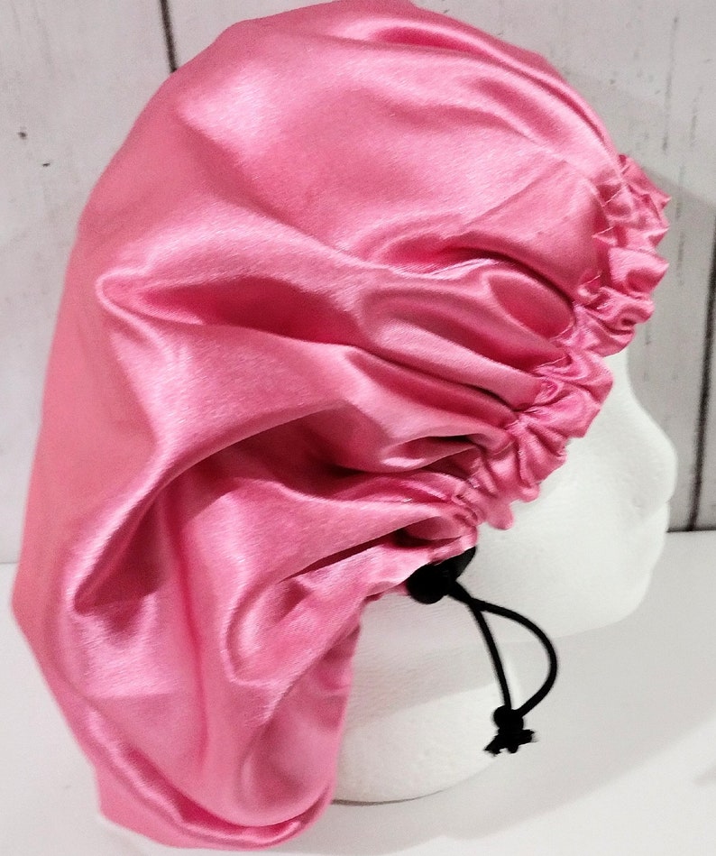 Reversible\adjustable Bonnet With Drawstring, Satin\cotton Fabric ...