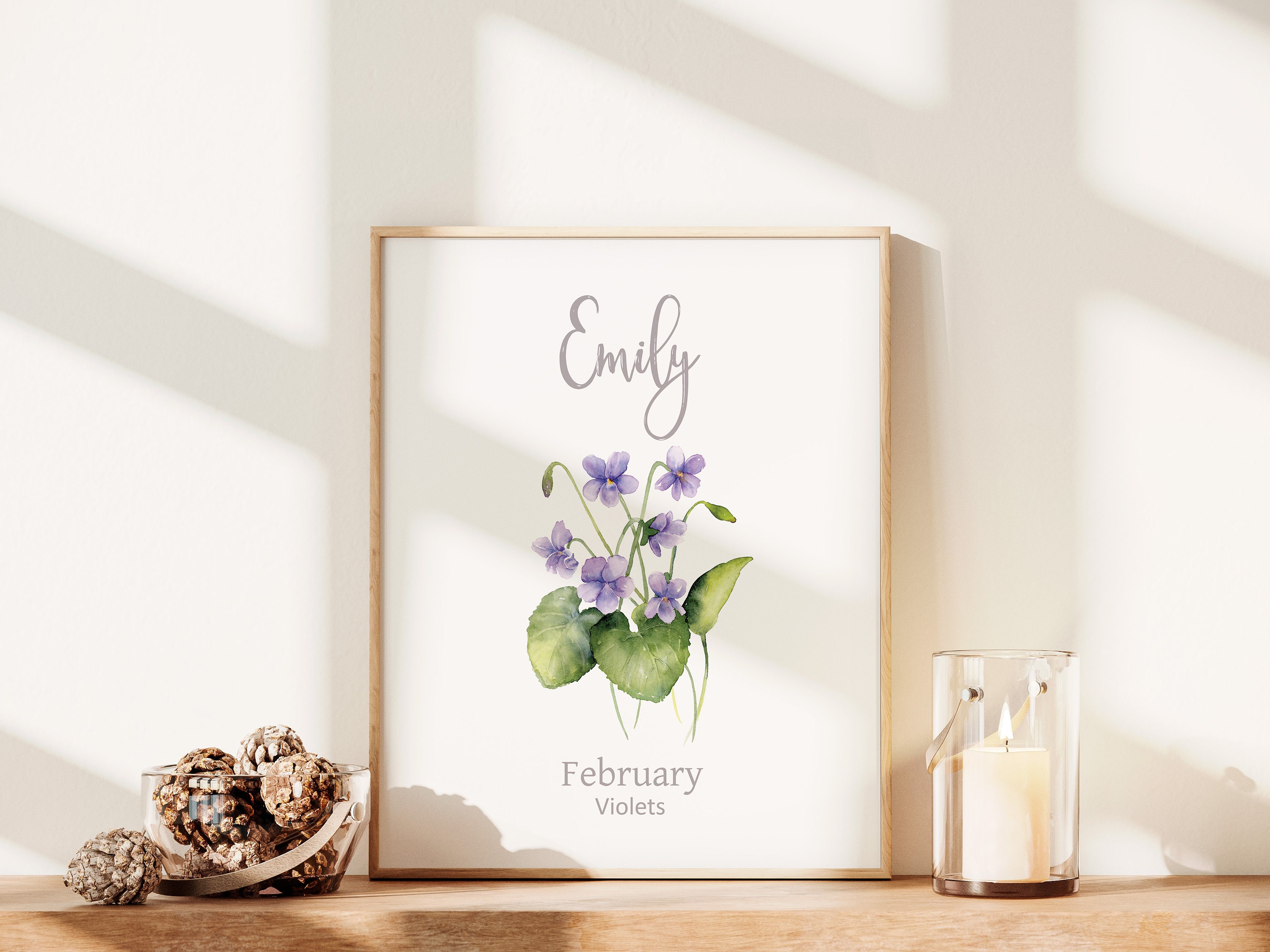 Personalized Birth Flower Printable Wall Art, Digital Download, Custom ...