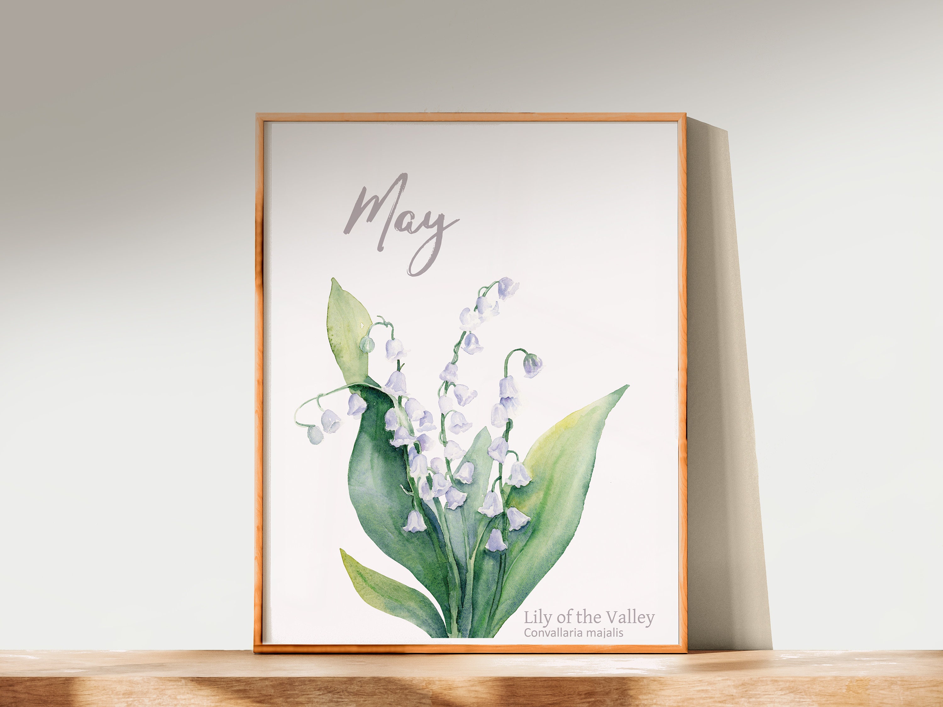 May Birth Month Flower Art Print, Lily of the Valley Floral Painting ...