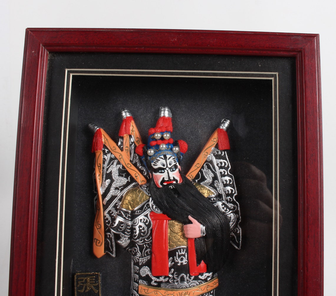 Hand-painted Lacquer Mask of Zhang Fei Statue - Etsy