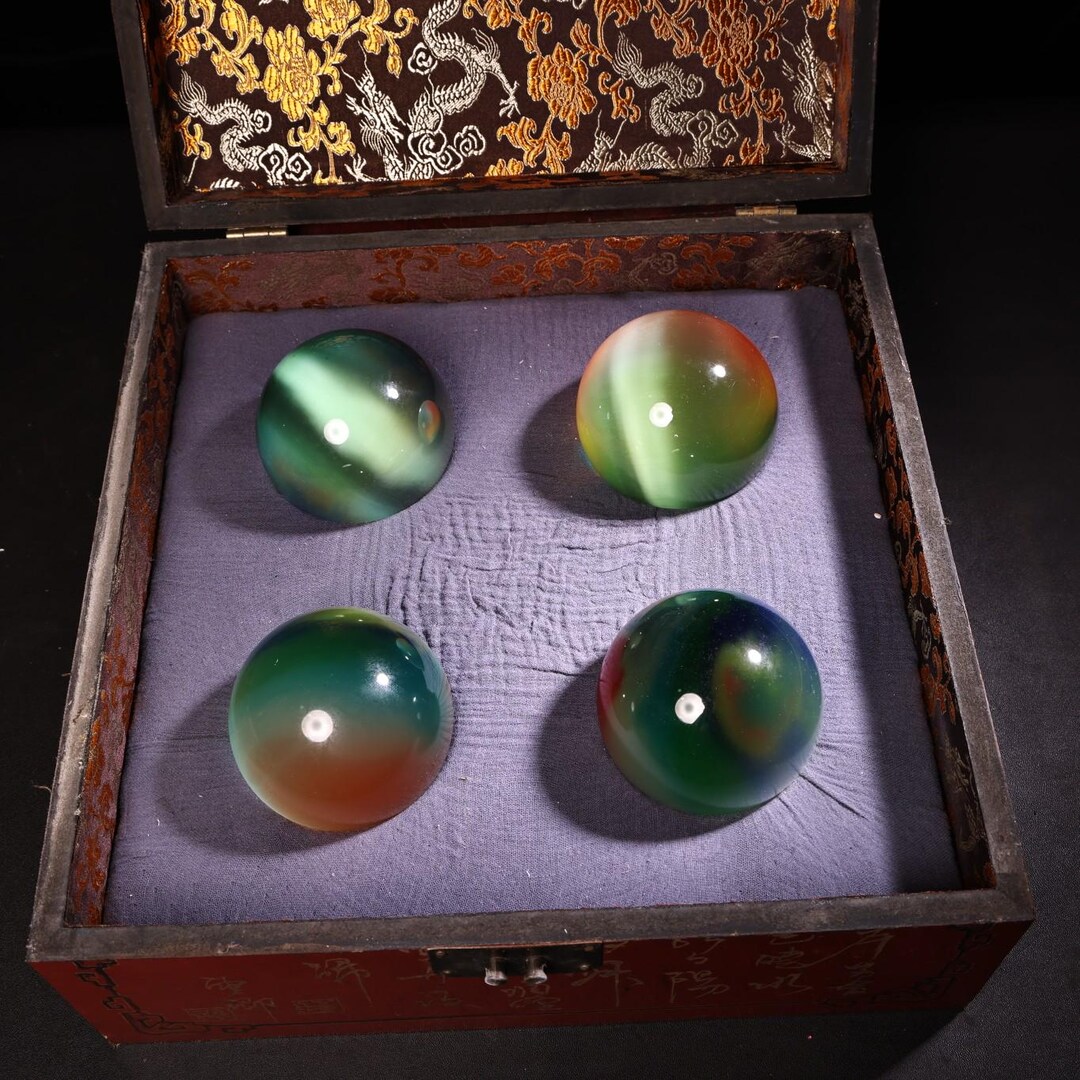 A Pair of Rare and Exquisite Stone Balls From the Qing Dynasty Imperial ...