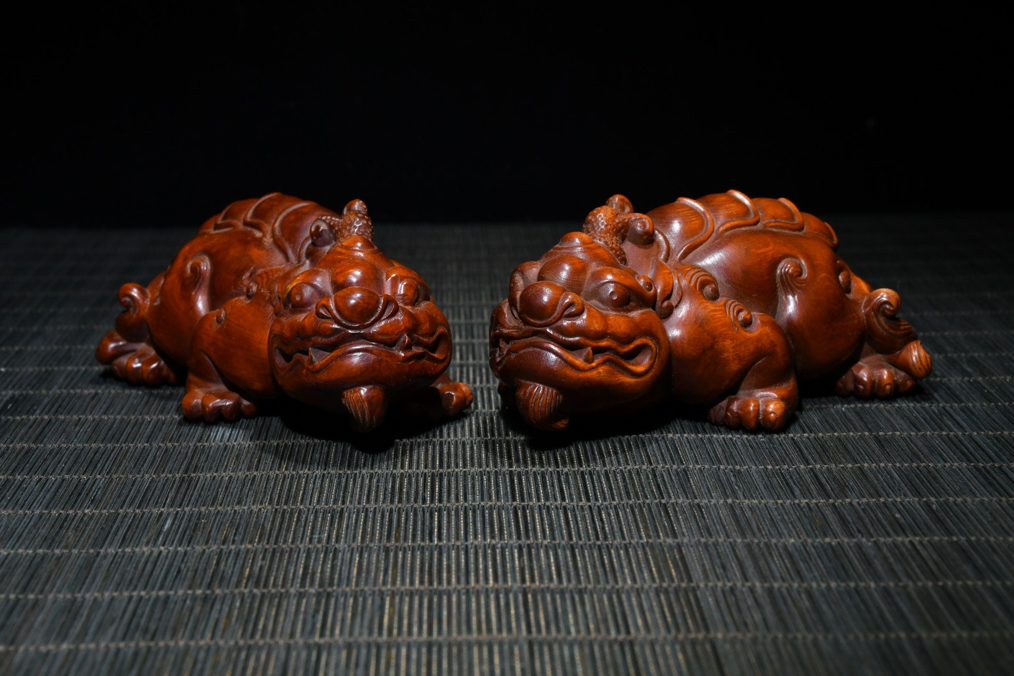 The Handcarved Boxwood PI Xiu Statue Was Collected by the - Etsy