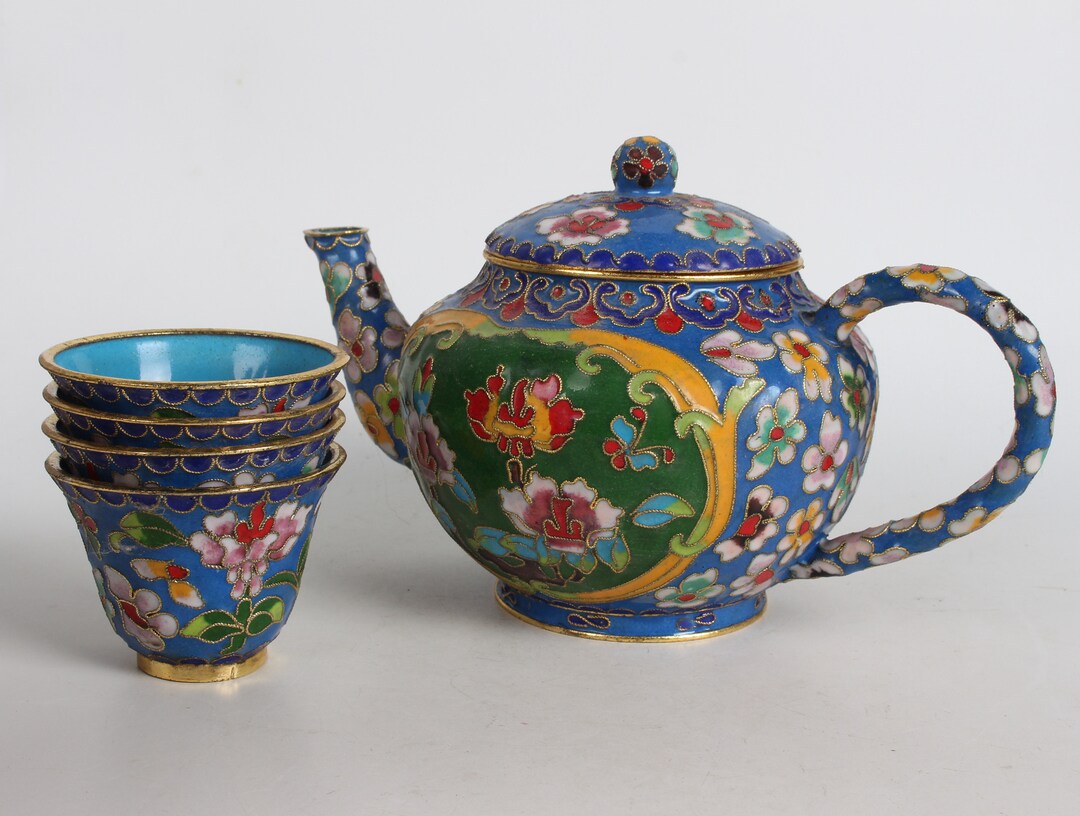 Chinese Folk Collection Hand-painted Cloisonne Teapots - Etsy