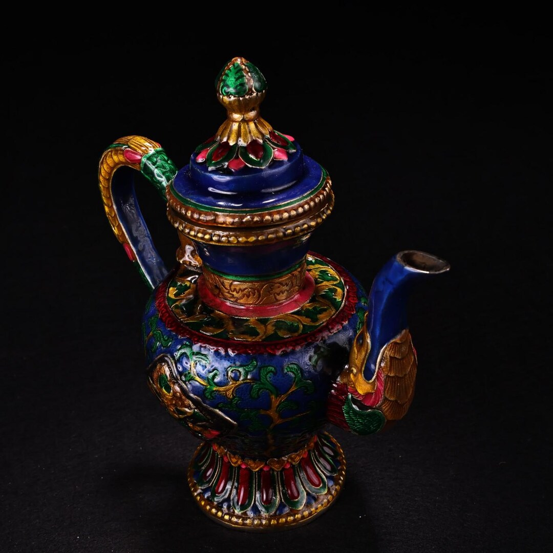 Vintage Pure Copper Cloisonn é Tibetan Wine Pot - Etsy