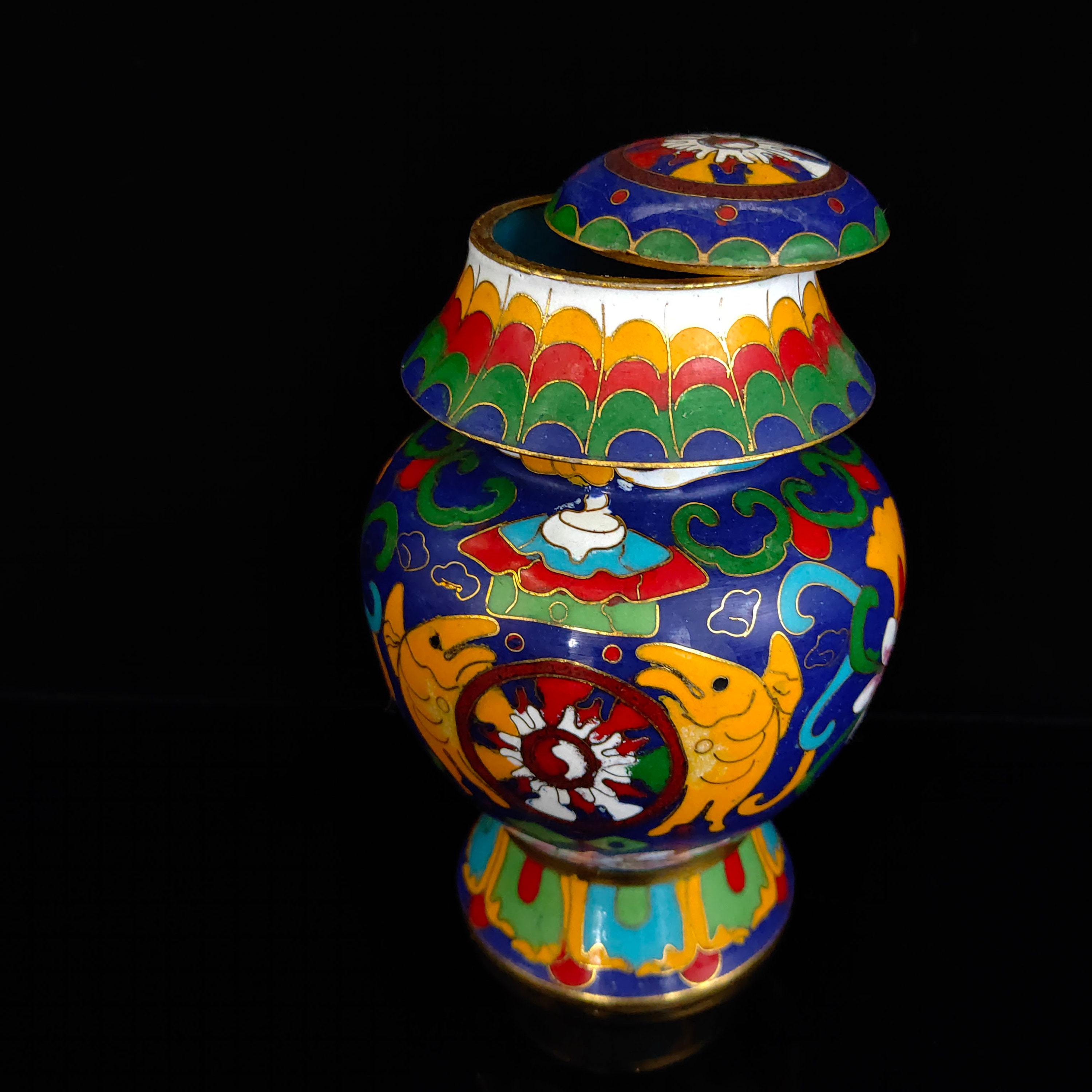 Antique Chinese Brass Cloisonne Flower Pattern General Jar - Etsy
