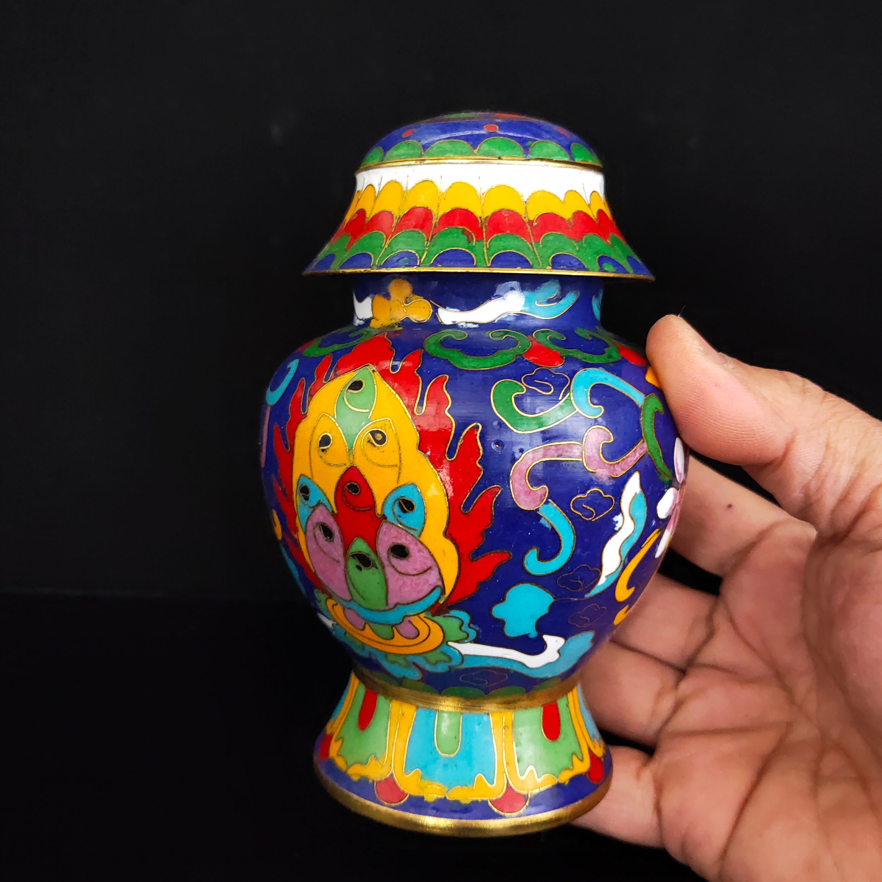 Antique Chinese Brass Cloisonne Flower Pattern General Jar - Etsy