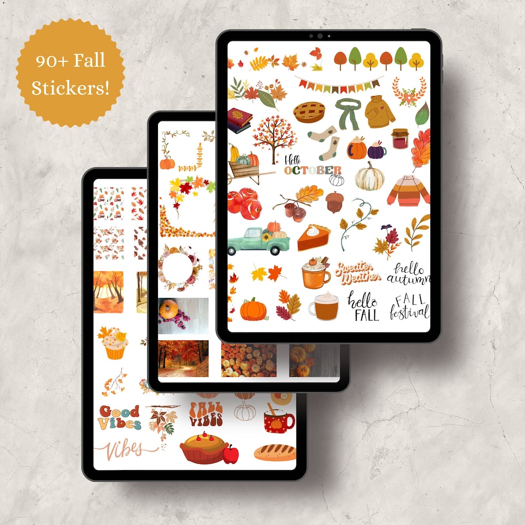 Fall Digital Stickers, Digital Planner Stickers Fall, Digital Stickers ...