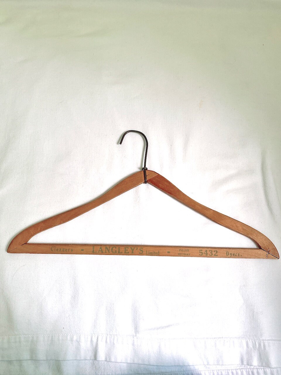 Vintage WOODEN DRY CLEANER Hangers Set of 3 Goodform Hanger Langley's ...
