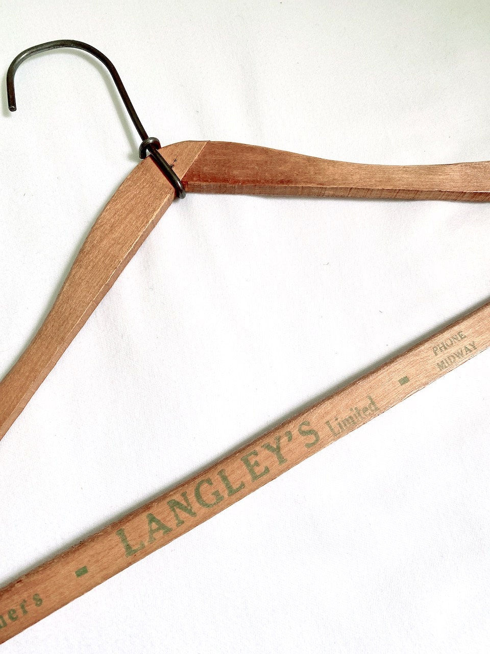 Vintage WOODEN DRY CLEANER Hangers Set of 3 Goodform Hanger Langley's ...