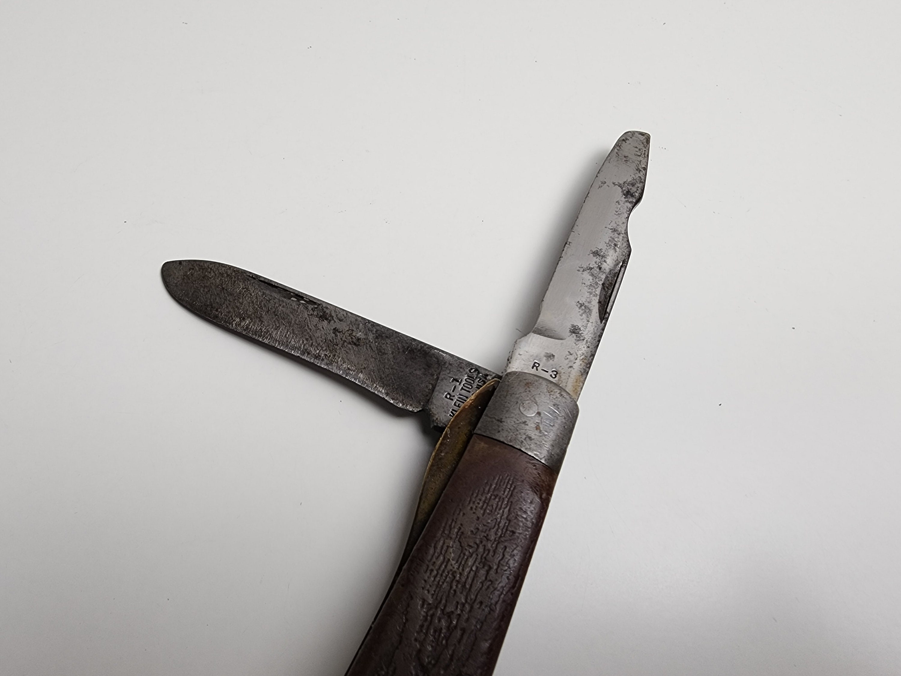Vintage KLEIN TOOLS Pocket Knife R-1 R-3 Two Blade Made in USA - Etsy