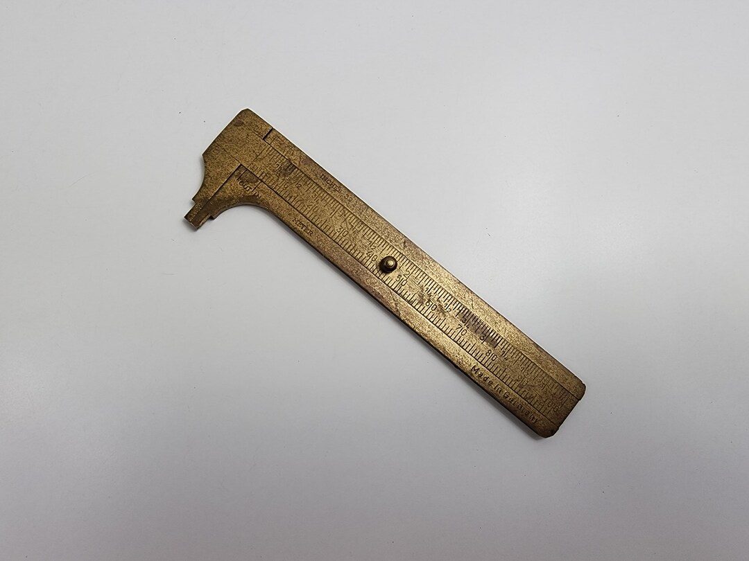 Vintage Inches 32 Solid Brass Gauge Calipers 100 Mm Made In Etsy