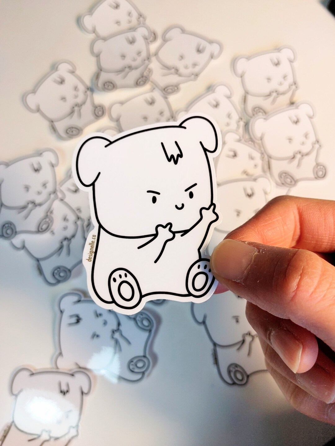 Savage Puppy Fuck You Middle Finger Dog Sticker clear Vinyl - Etsy ...