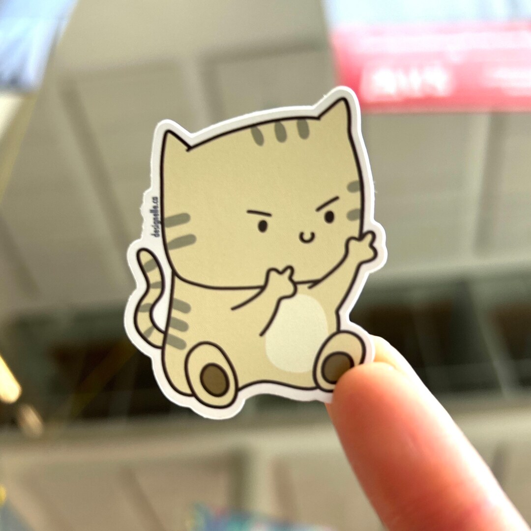 Kitten Middle Finger Savage Fuck You Vinyl Laptop Sticker - Etsy