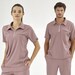 Experience Ultimate Comfort: Powder Pink Polo Unisex Medical Scrub Set ...