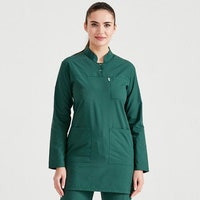 Modest and Comfortable: Cream Muslim Nurse Scrub Set for Women in the ...