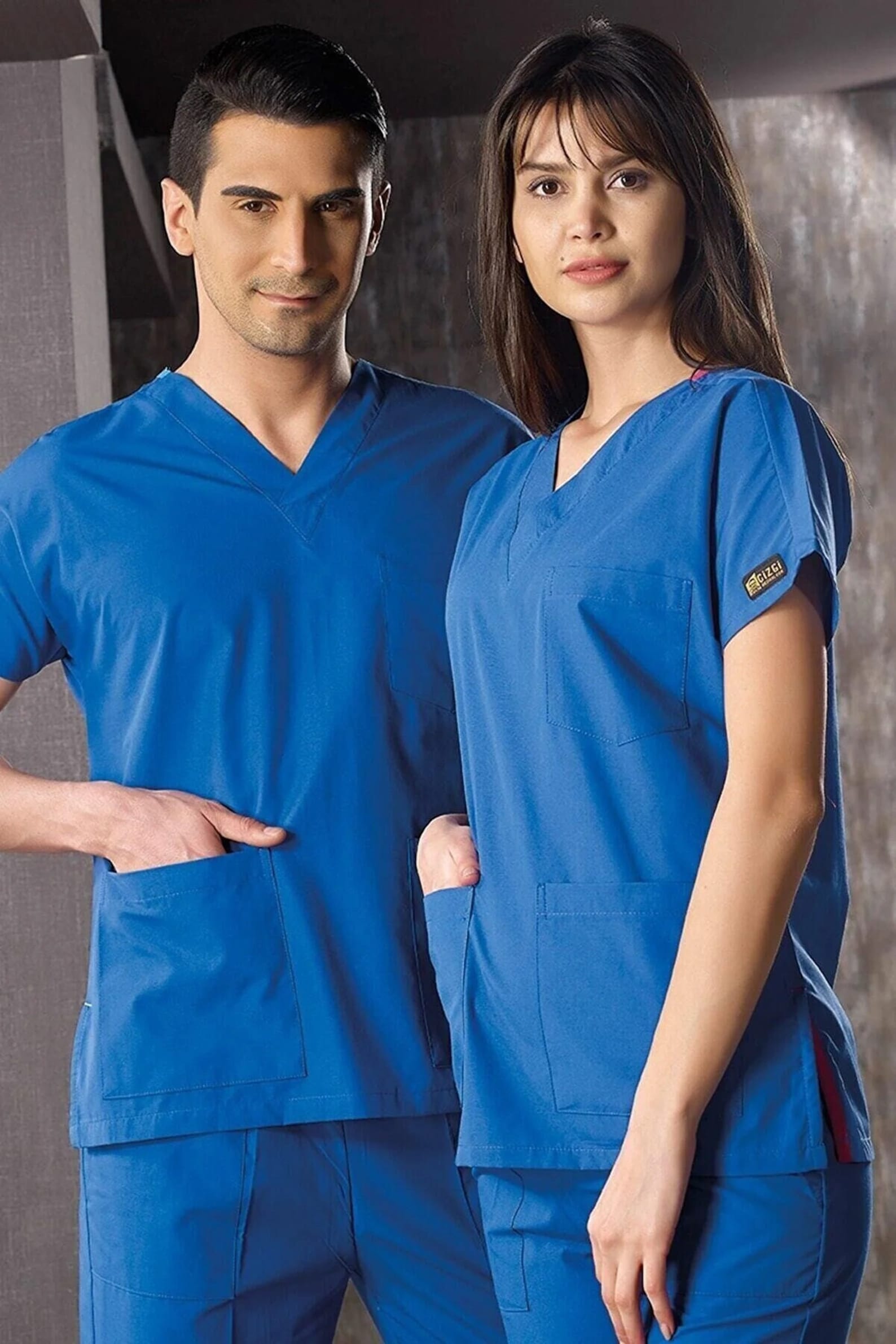 Sax Blue Scrub Set, V Neck Scrub Set, Comfortable RN MSN Medical Scrub ...