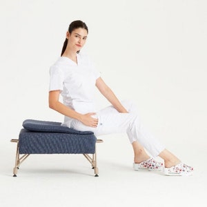White Scrub Set, Nurse Scrub, Medical Women's Scrub Set Uniform, Nurse ...