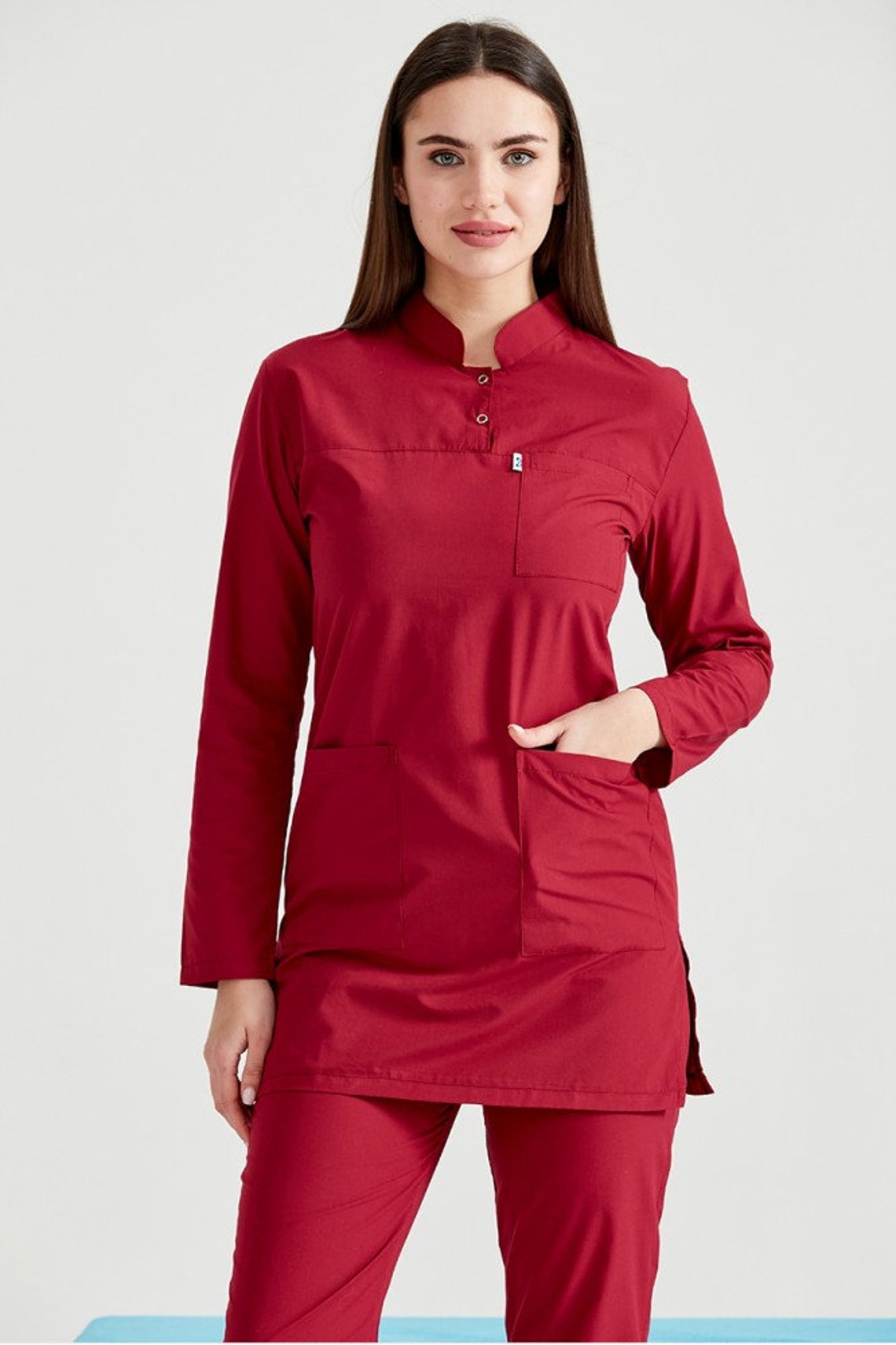 Burgundy Family Modest Scrub Set,muslim Nurse Scrub, Medical Scrub ...