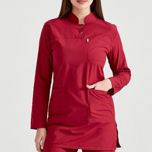 Burgundy Family Modest Scrub Set,muslim Nurse Scrub, Medical Scrub ...
