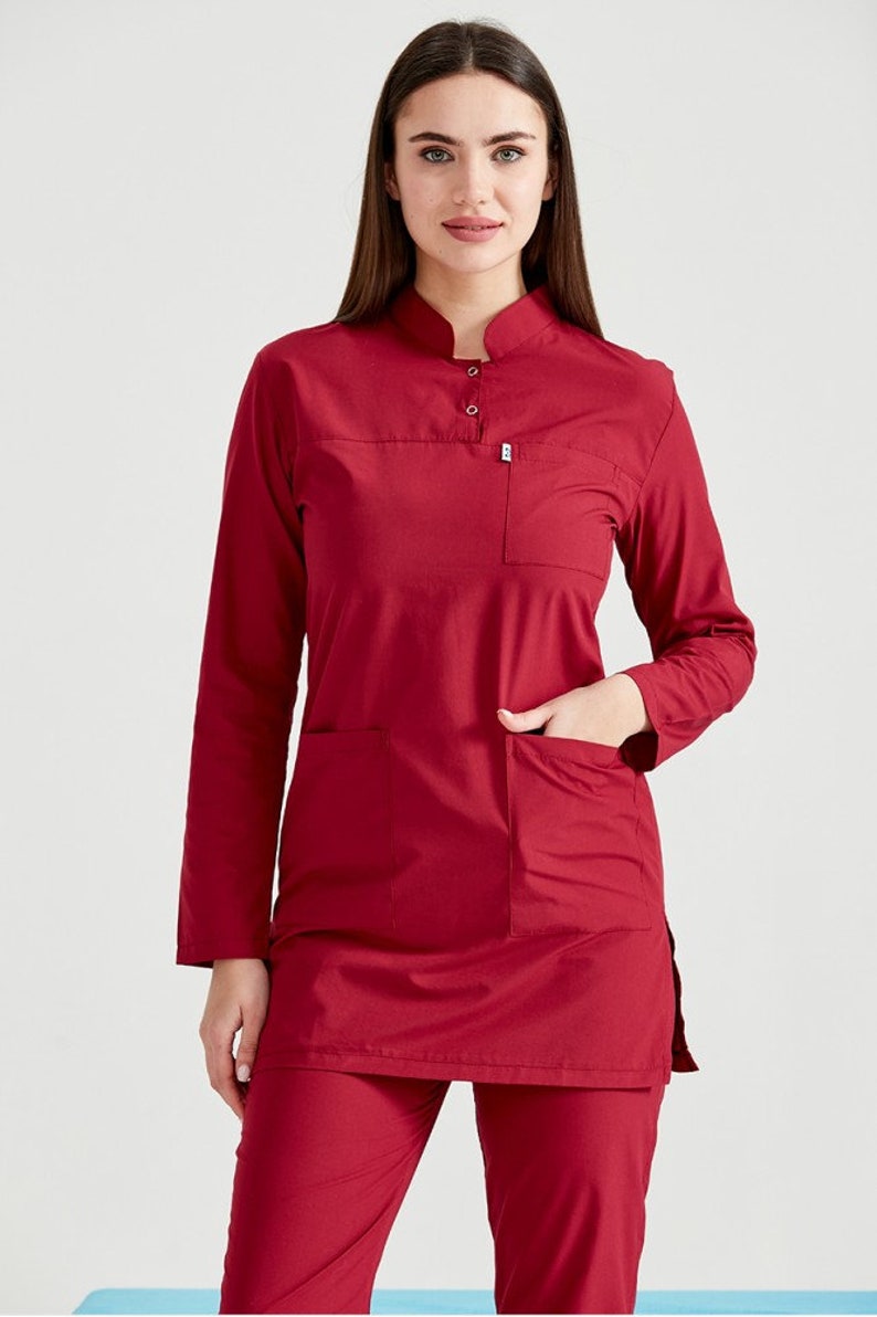 Burgundy Family Modest Scrub Set,muslim Nurse Scrub, Medical Scrub ...