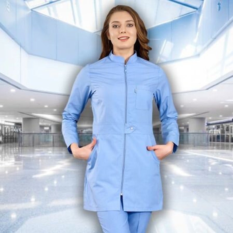 Light Blue MEDICAL SCRUBS SET, Nurse Dress Uniform,scrub Set for Women ...